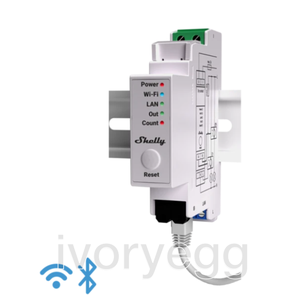 Wi-Fi Energy Meter with Contactor Control by SHELLY - Ivory Egg