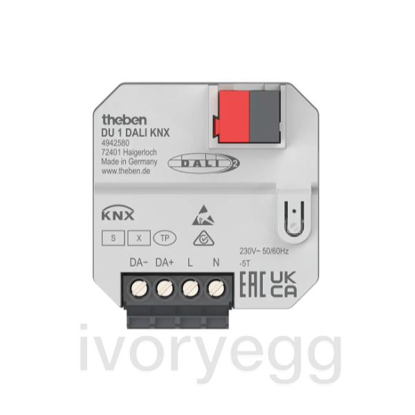 Flush-mounted 1-way DALI actuator, KNX TP, Data Secure by THEBEN ...