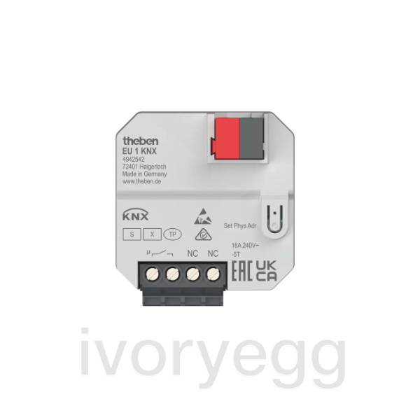 KNX TP 1-way flush-mounted electric heating actuator by THEBEN - Ivory Egg